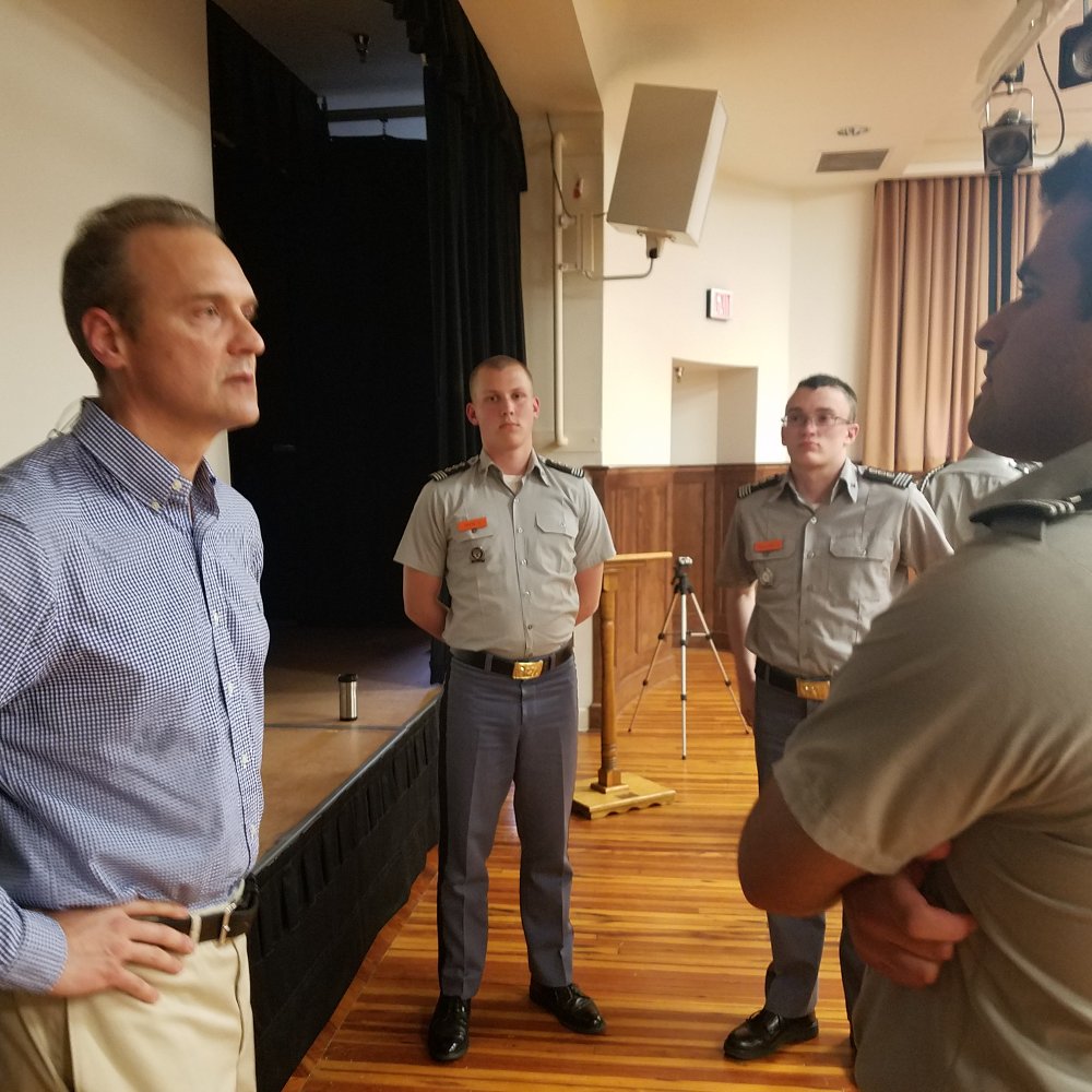 Alumni - Dr. Jeff Moore speaks to Cadets - Hargrave Military Academy