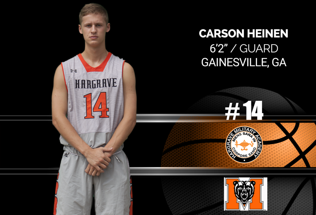 Carson Heinen Commits to Mercer - Hargrave Military Academy